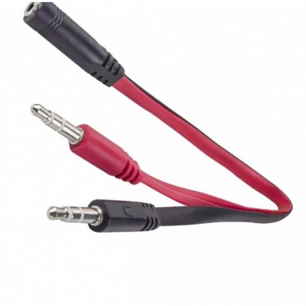 Cable Plus 3.5 Hembra a 2 Plus 3.5 Macho Plano Calidad