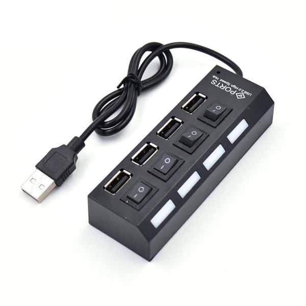 Hub usb 4 puertos 2.0 con interruptor